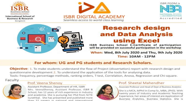 2-Day Workshop on Research Design and Data Analysis using Excel - ISBR ...